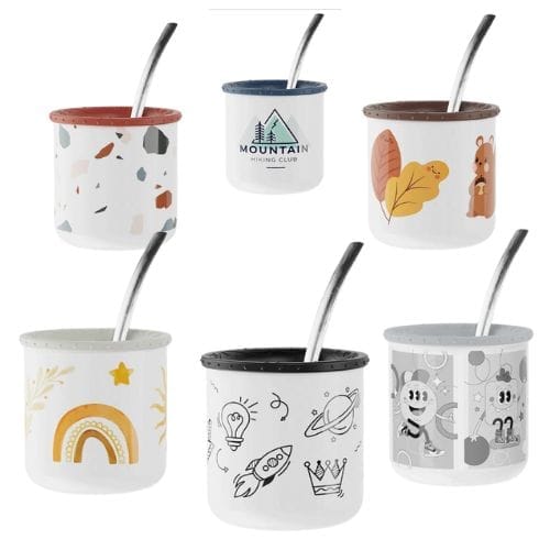 Mate sublimable de colores neutros con exterior blanco x 6u - Data ...